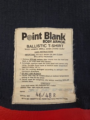 Point Blank Body Armor Ballistic T-shirt Body Armor Small Arms Handgun ...