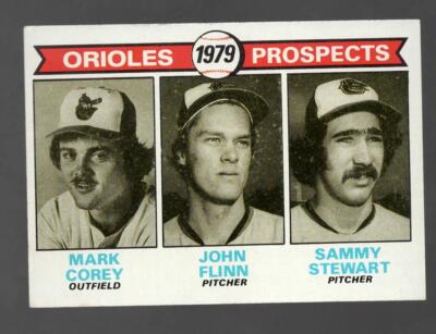 1979 Topps Orioles Prospects (Mark Corey / John Flinn / Sammy Stewart ...