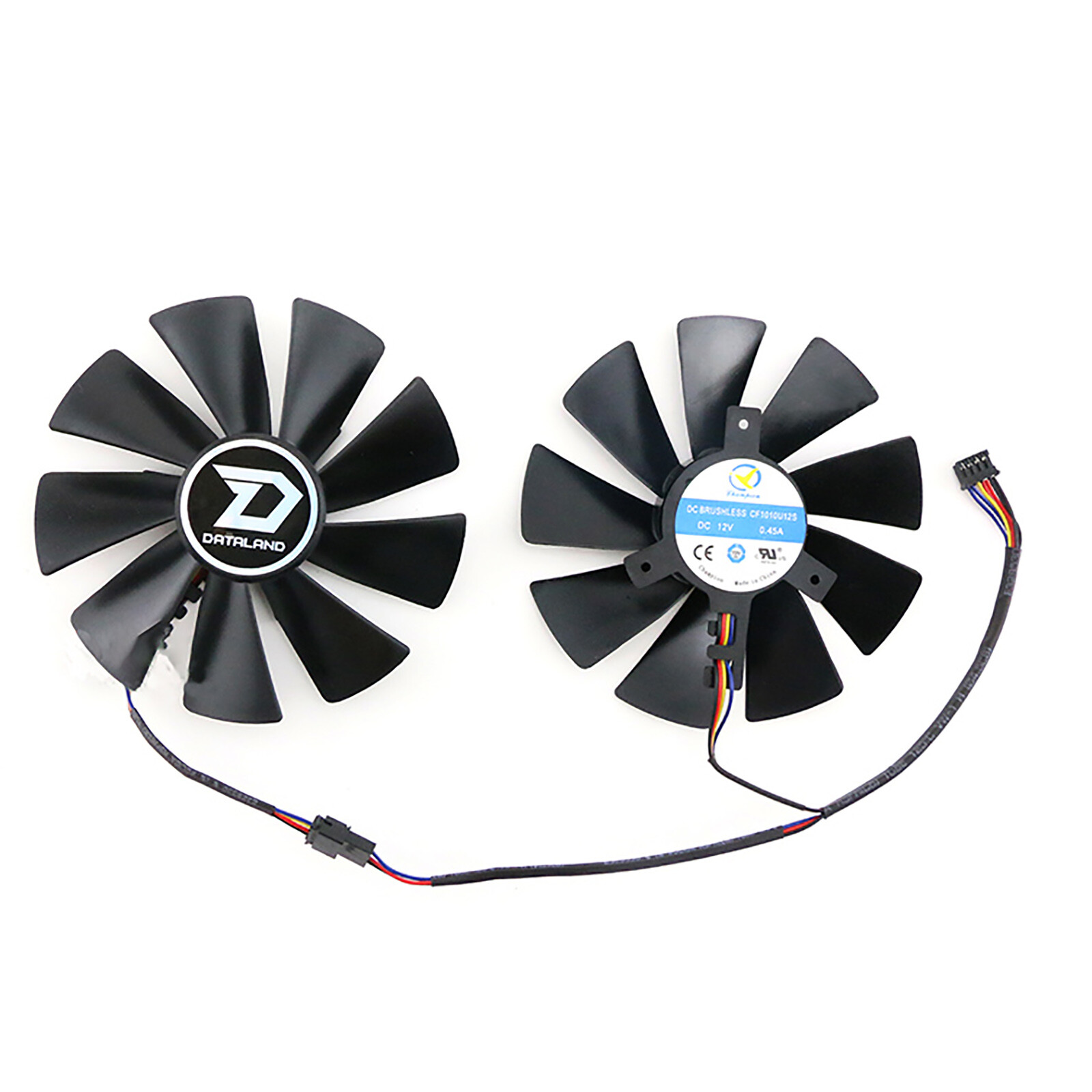 1Pair Cooling Fan Replacement Fan For POWERCOLOR/DATALAND RX6600XT 8GB ...