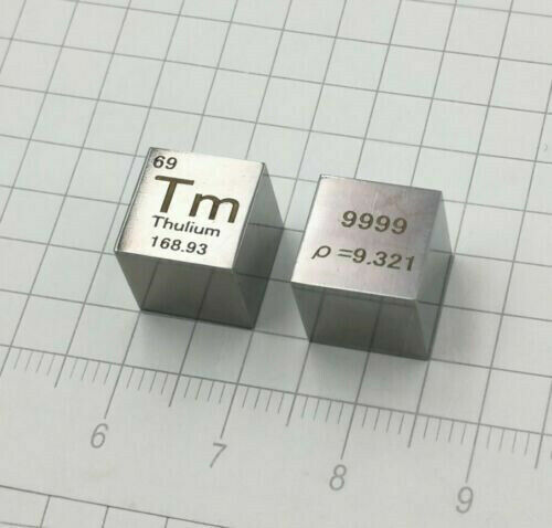 1x 99.99% Pure Thulium Tm 10mm Cube Carved Element Periodic Table ...