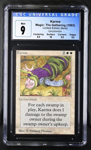CGC 9 MINT Karma MTG Limited Edition Beta Card GM1 | eBay