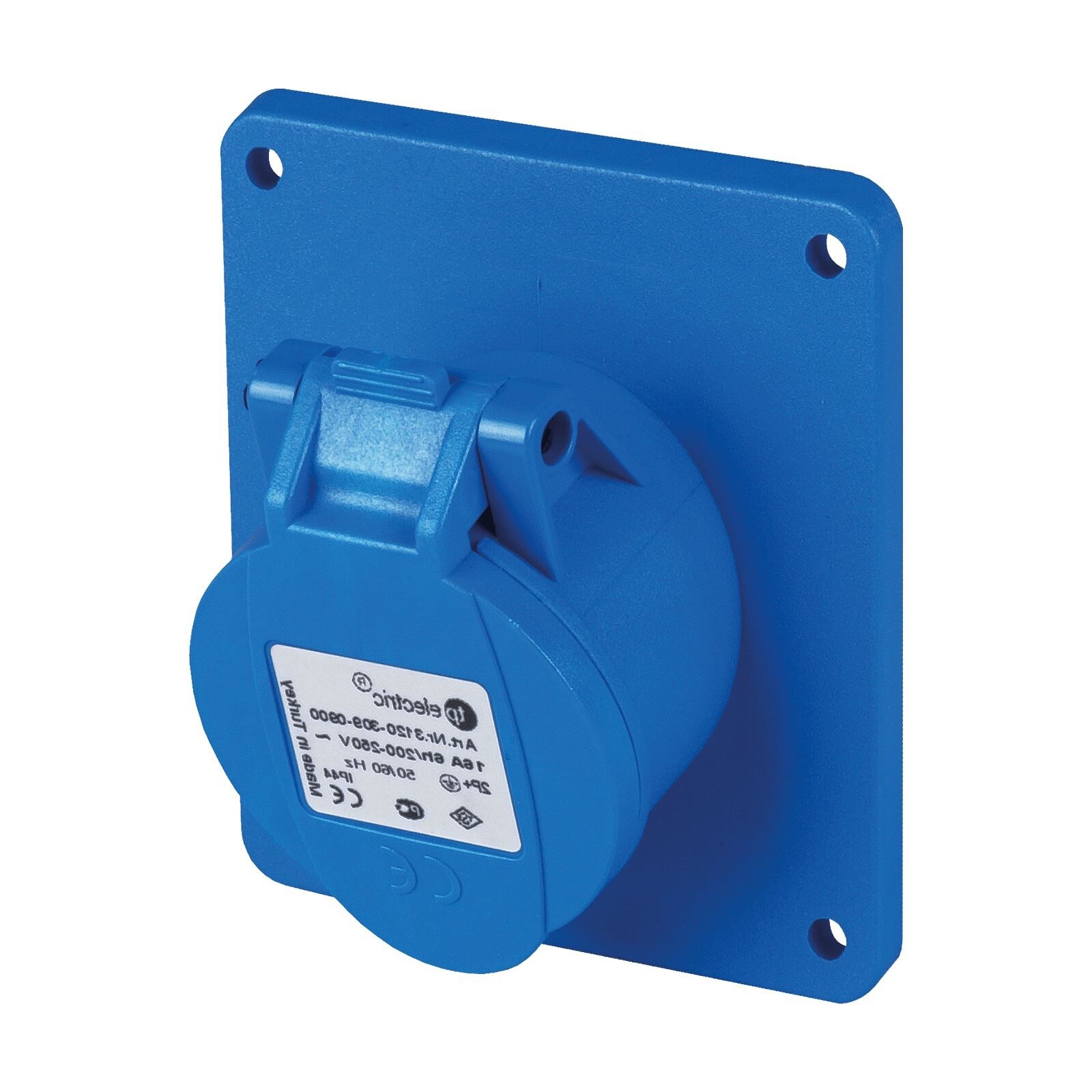 CEE-Anbausteckdose Anbausteckdose Steckdose CEE schräg 70x85mm 16A 3p ...