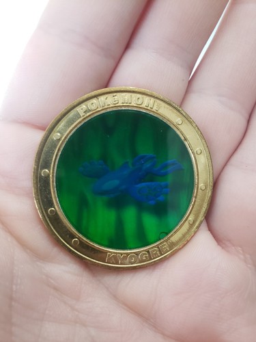 Pokemon Sapphire Kyogre Holographic Gold Coin Nintendo Promo Coin ...