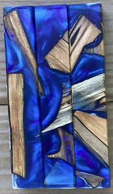 3 Pen Blanks Hybrid Vacuum Stabilized Spalted Elm Wood Alumilite Blue ...