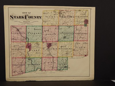 Ohio Stark County Map, Malborough, 1875 Double Sided J3#69 | eBay