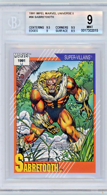 1991 Marvel Universe (Impel) #56 SABRETOOTH BGS 9 MINT | eBay