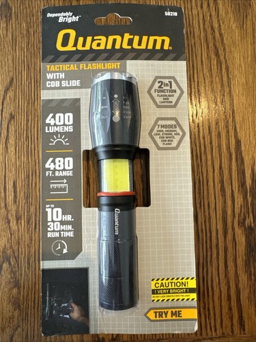 Quantum Tactical Flashlight with Cob Slide 400 Lumens Magnetic Work ...