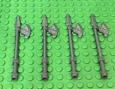 Lego 4 halberd with hilt handle / battle axe / pike / Castle Mini ...