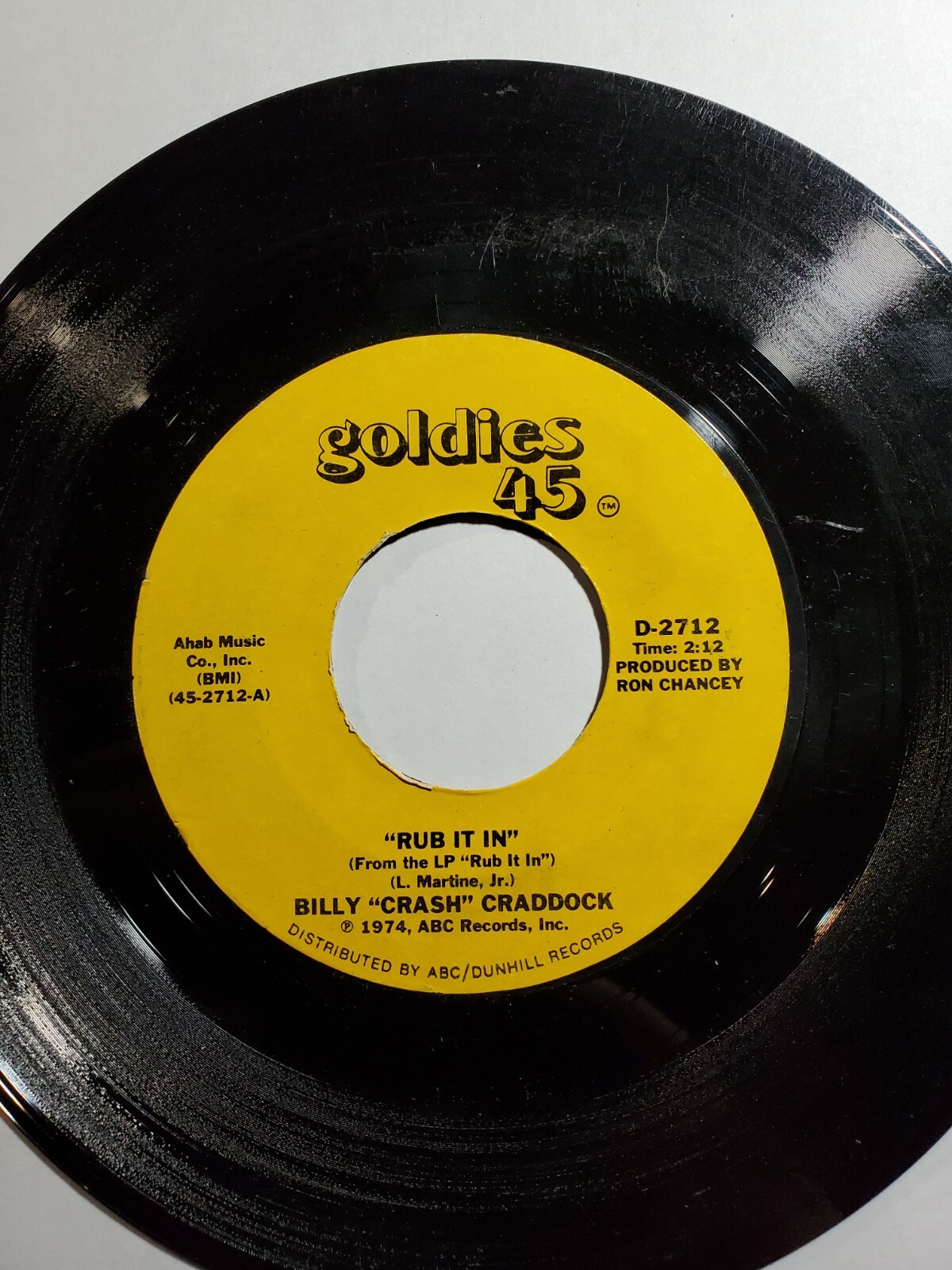 Billy "Crash" Craddock Rub It In 45 ABC 1974- Goldies 45, GOOD A7 | eBay