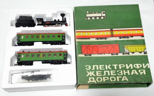 Set - steam locomotive Ov 724 wood tender + 2 passenger SZD CCCP ...