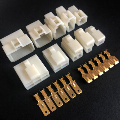 6.3mm Pin Plug Electrical Wiring Multi-Connector Terminals 1/2/3/4/6/8 ...