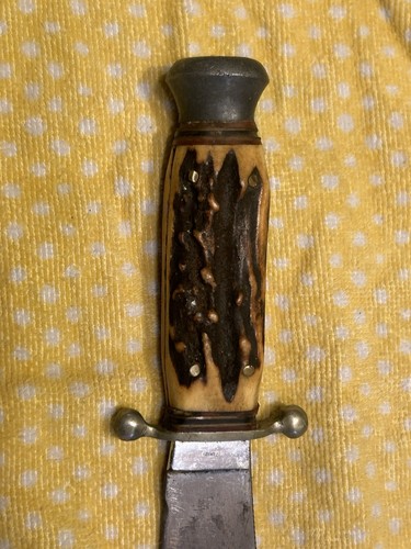 Vintage German Fixed Etched Blade Hunting-Skinning Knife-Camping Scene ...