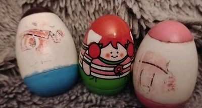 Vintage LOT 70s Weebles Wobble Hasbro Playset Three Figures Red Hair ...