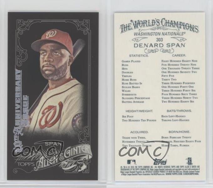 2015 Topps Allen & Ginter's X: 10th Anniversary Issue Mini Denard Span ...
