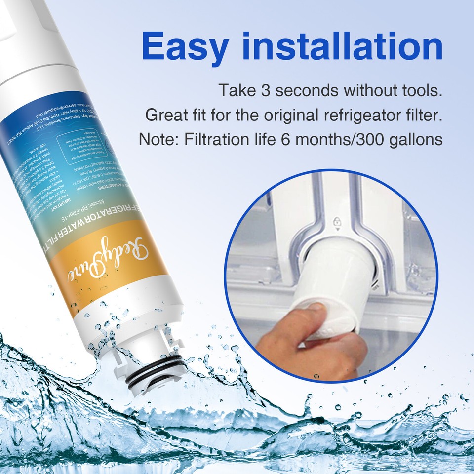 Redypure 6 Pack Fridge Water Filter fit for Refresh R-9101 PL-200 ...