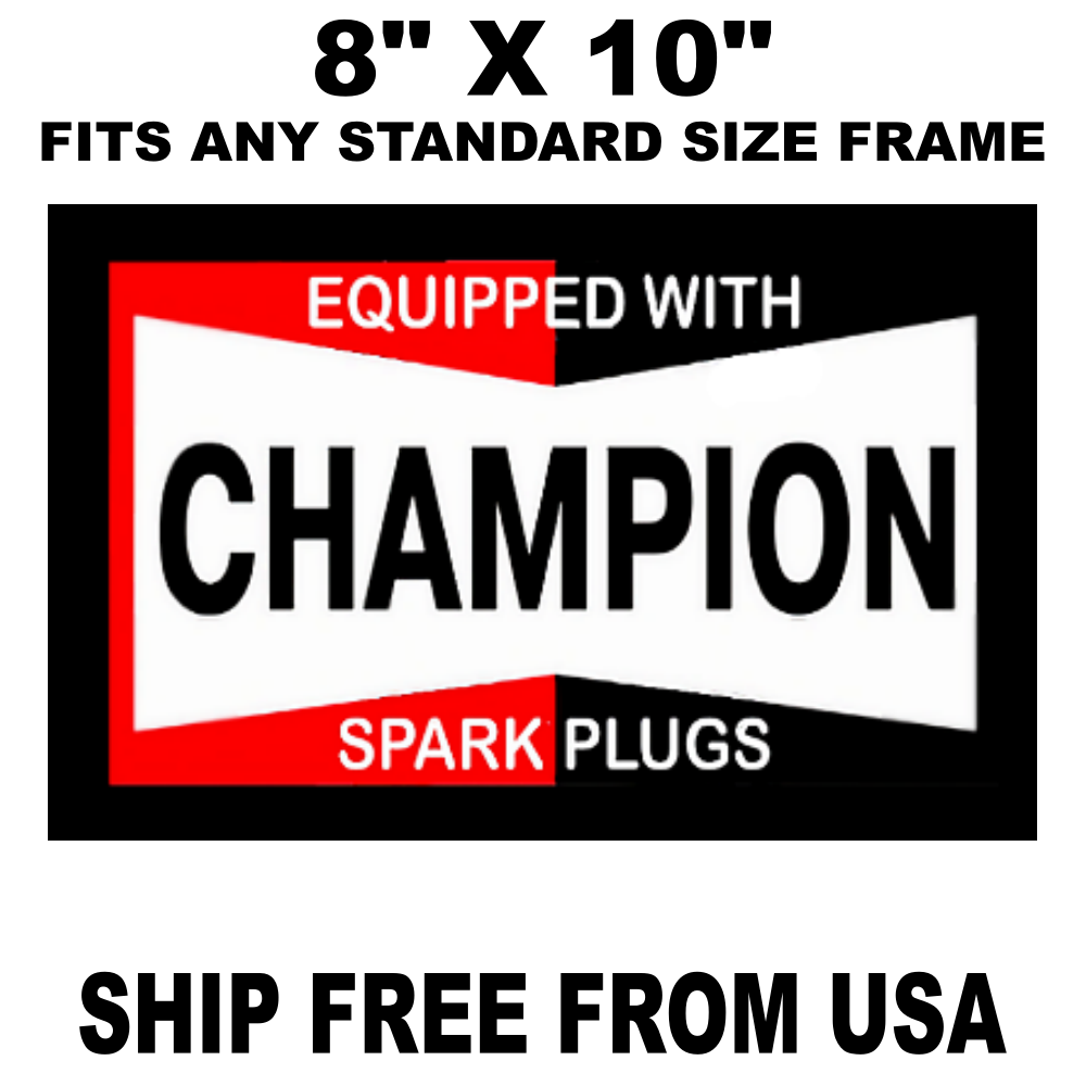 Champion Spark Plug Decal/Sticker/Garage Sign Vintage Replicas 70's ...