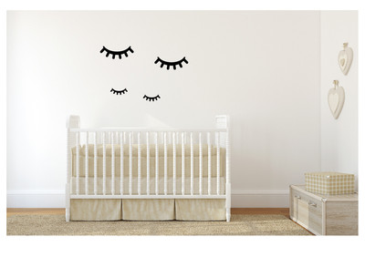 Sleepy Eyes Eyelash vinyl wall stickers : 4 stickers per pack | eBay