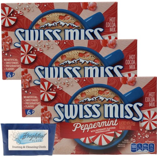 Swiss Miss Peppermint 3 Boxes Candy Cane Hot Chocolate Cocoa Drink Mix ...