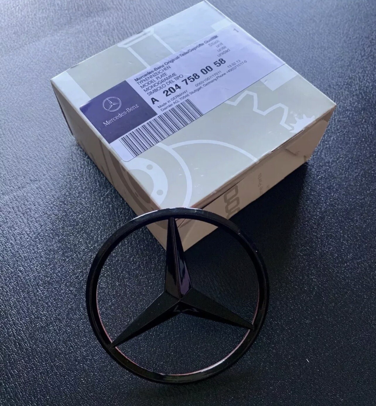 Mercedes C Class W204 2008-14 Rear Boot Lid Badge Star - Gloss Black ...