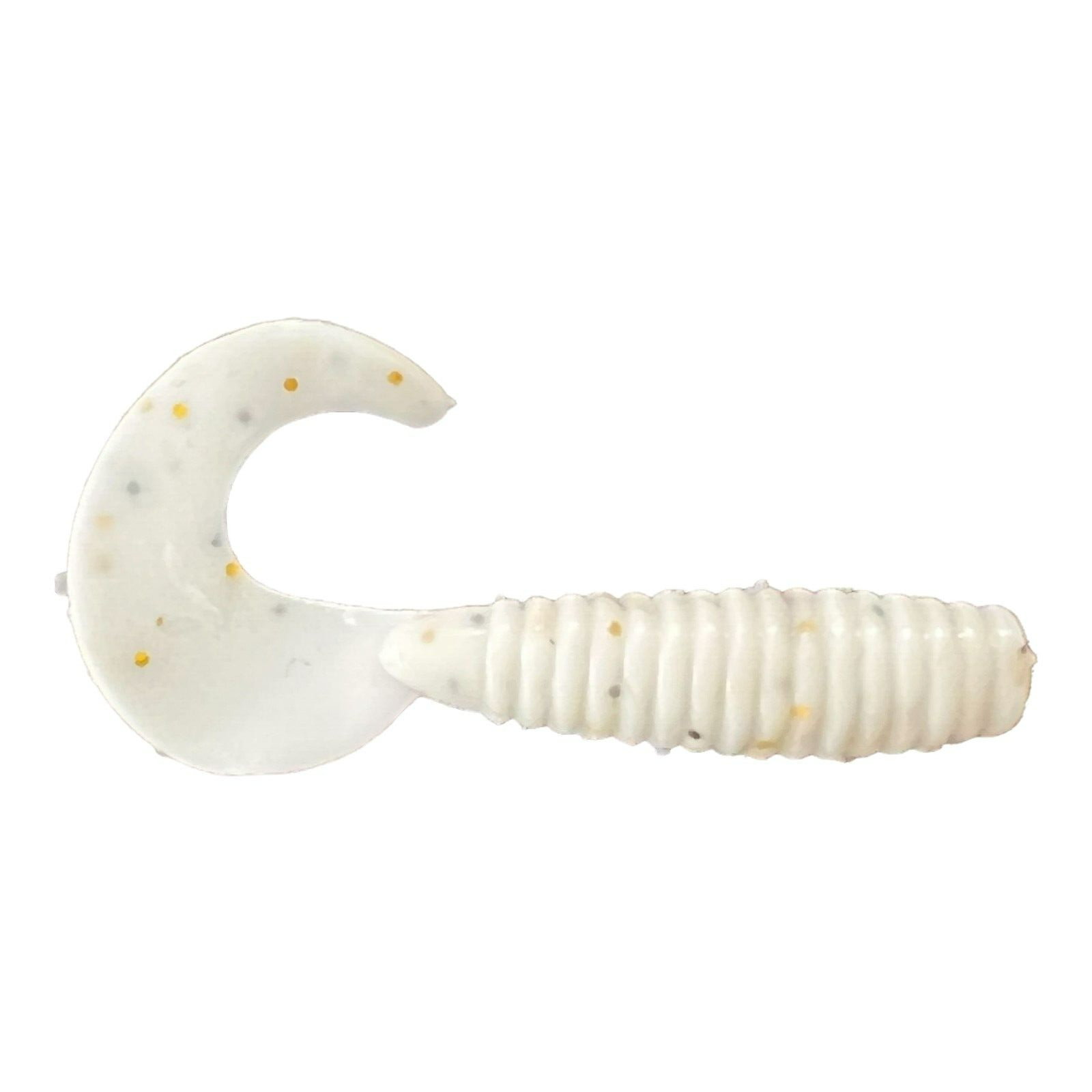 Curly Tail Grub Fishing Lures soft plastic Lure 2 inch Pack of 12 White ...