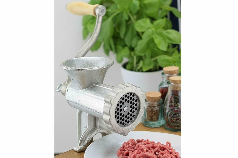 CAST IRON MEAT MINCER MINCE MAKER WITH BENCH CLAMP HEAVY DUTY HAND ...