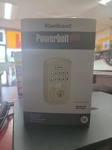 KWIKSET Powerbolt 250 Keypad Electronic Deadbolt Polished Brass Keyless ...