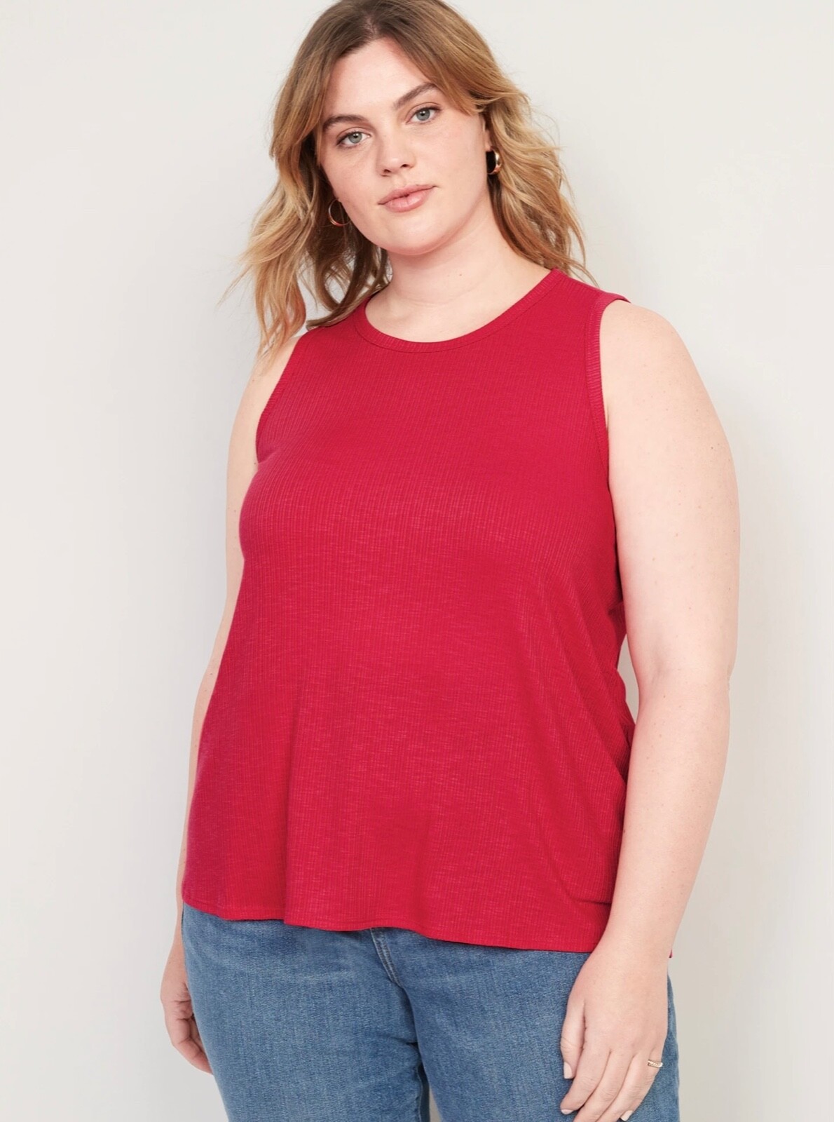 Old Navy Women's Luxe Rib-Knit Swing Tank Top Cherry Red Size XXL | eBay
