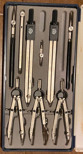 Vintage Staedtler Ciclo 554 Drawing Drafting Instrument Set w/ Case ...