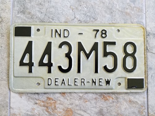 1978 Indiana DEALER Auto Vehicle License Plate 443M58 | eBay