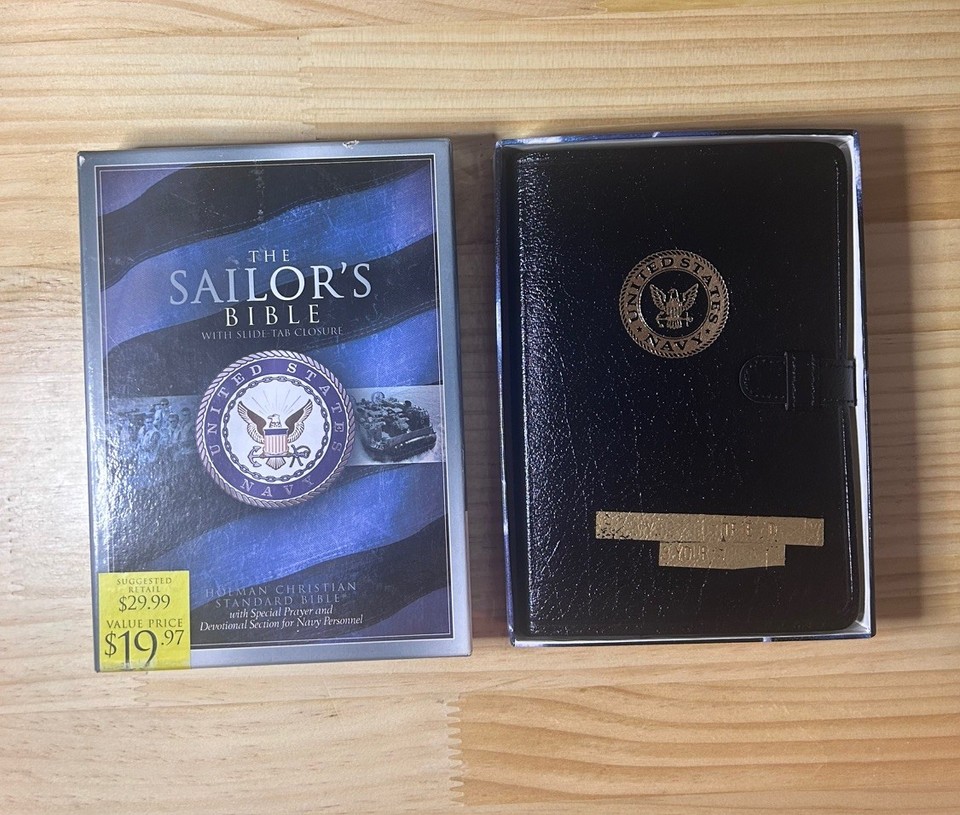 The Sailor's New Testament Bible Black Bonded Leather for U.S. Navy by ...