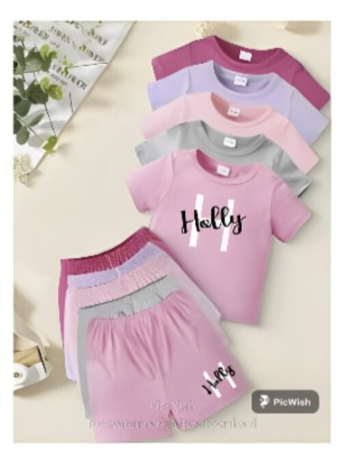 PERSONALISED GIRLS TODDLER T-SHIRT SHORTS SET AGE 2-3 YEARS INTIAL NAME ...