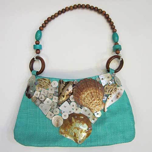 Sea Shell Evening Purse (Aqua) - Decorative - Sea Theme - Beach Theme ...