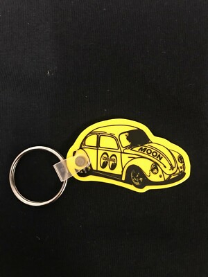 Mooneyes yellow VW beetle key ring rubber hot rod rockabilly 1932 1934 ...
