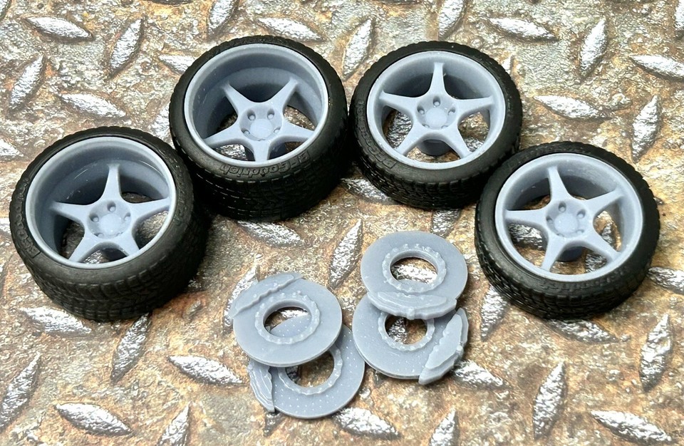 1/24 Scale: 21/20 Inch “2000 Mustang Cobra R” Wheels W/ Wide Rear ...