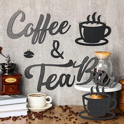 7 Pack Metal Hanging Coffee Bar Wall Sign Coffee Station Decor for ...