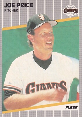 1989 Fleer #339 Joe Price MLB San Francisco Giants + (Yes 3 Free ...
