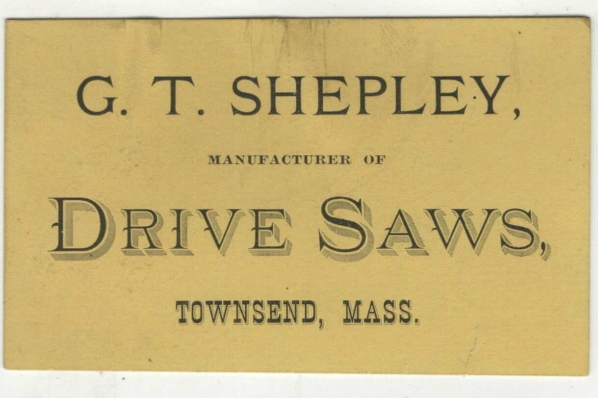 LOT OF 1900 SIMONDS MFG CO BILLHEAD FITCHBURG MA G.T SHEPLEY DRIVE SAW ...