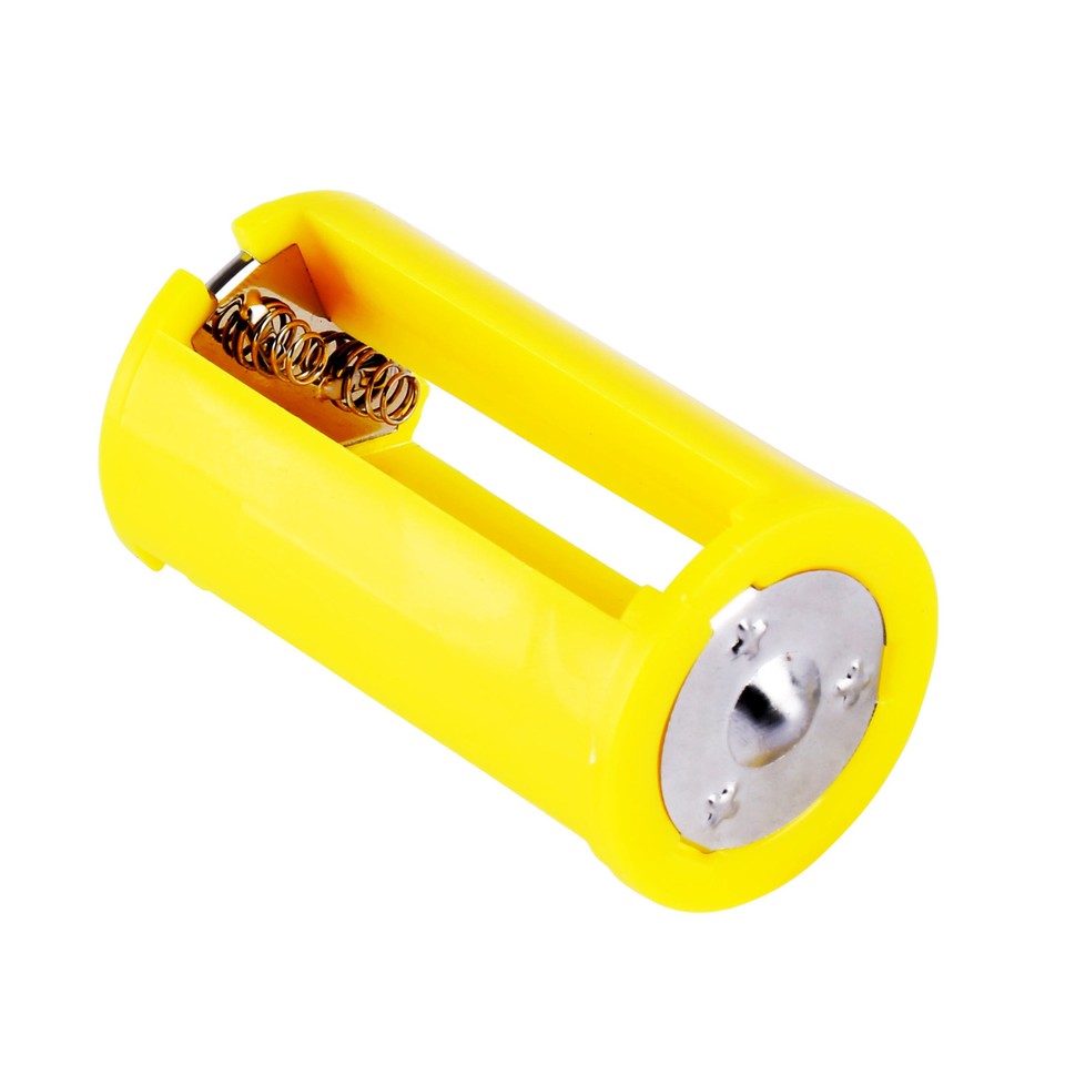 AA to Size D Battery Adapters Converter Cases Plastic Parallel Yellow 8 ...