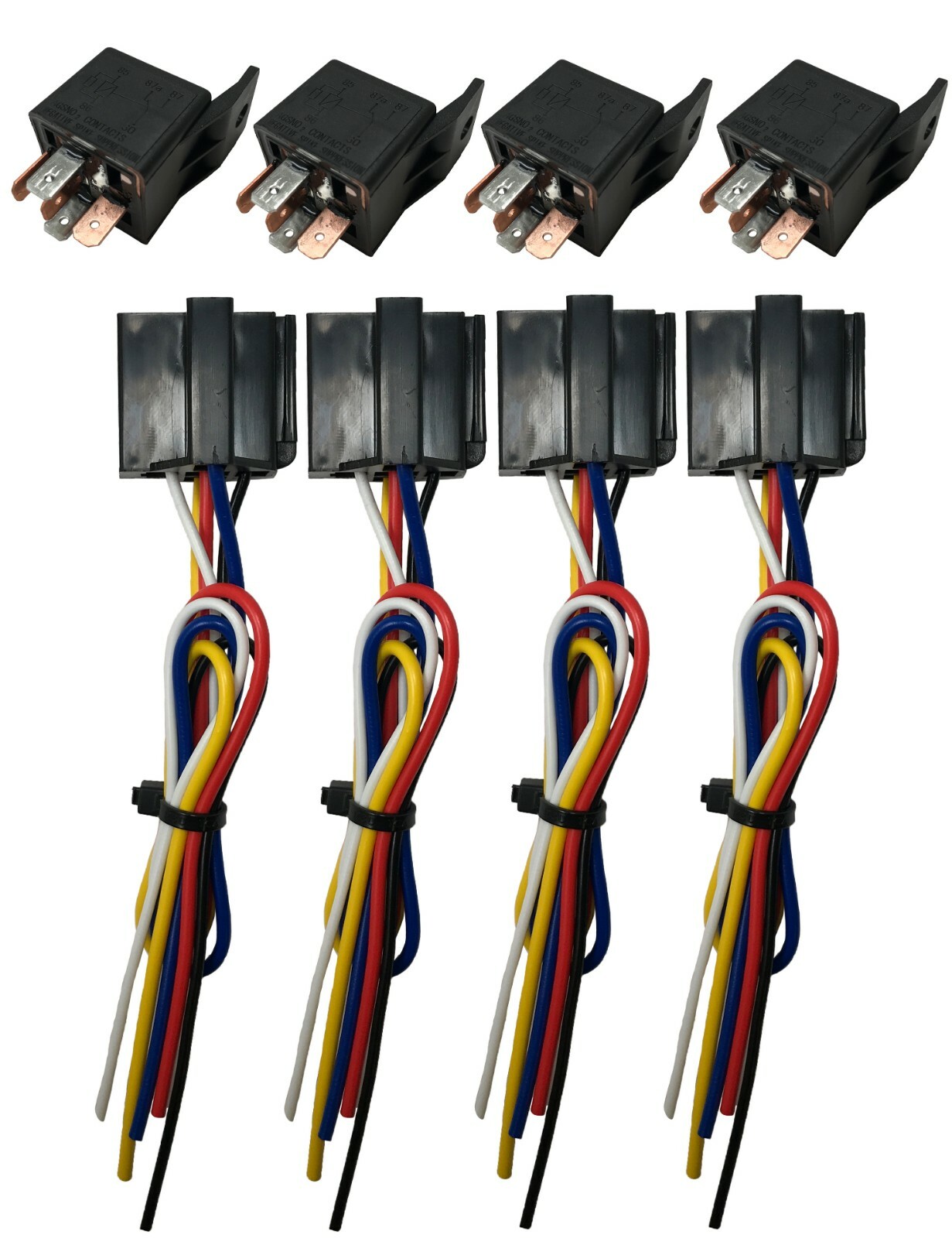 (4) Beuler 40/60A Waterproof 5-Pin Relay Panel with (4) 12 ...