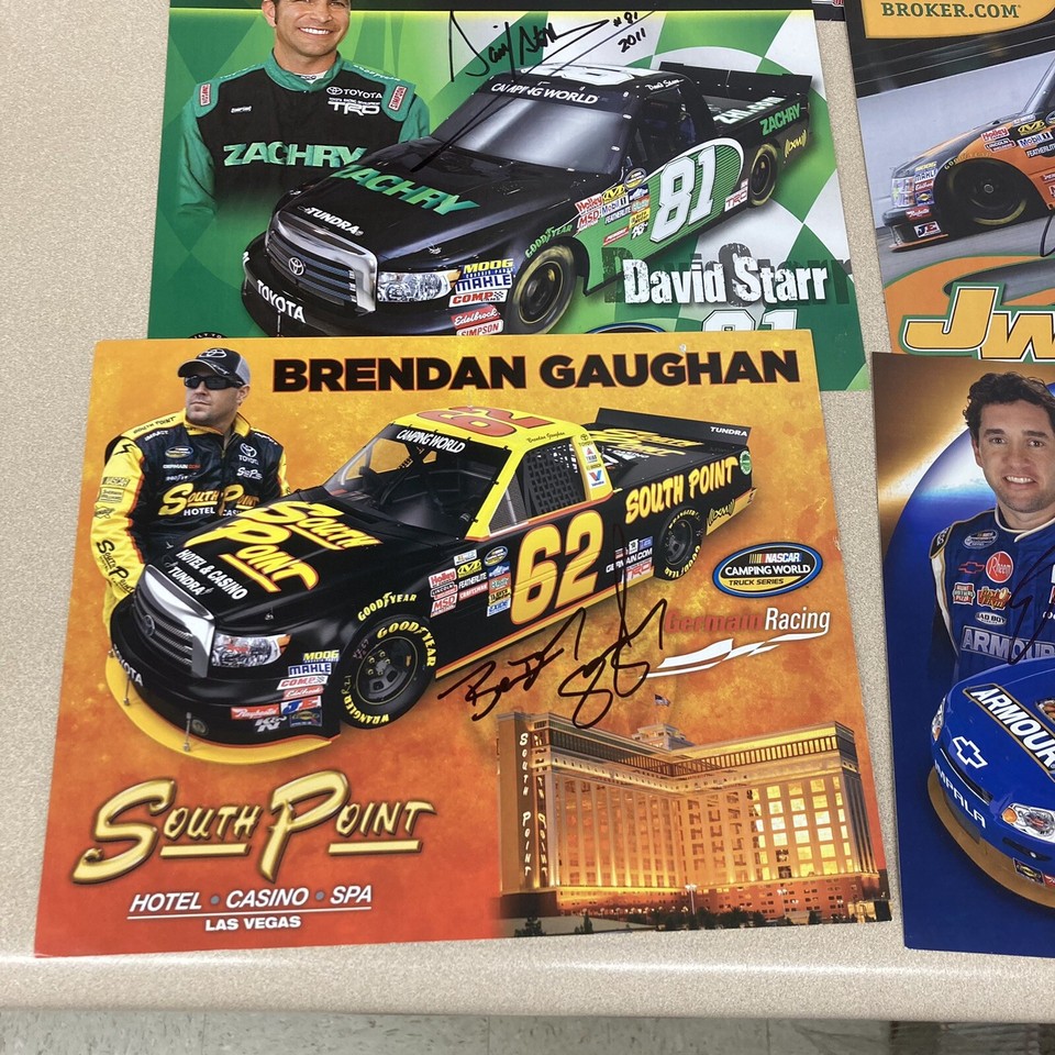 Lot Of 12 Signed Nascar Drivers Racing Promotional Pictures Plus Others ...