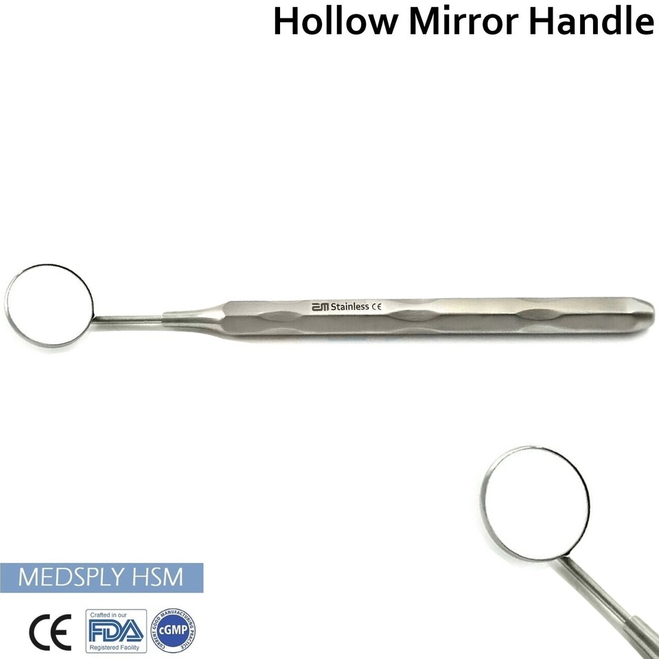 Hollow Mirror Handle Diagnostic Mouth Tooth Examination Dentists Mirror ...
