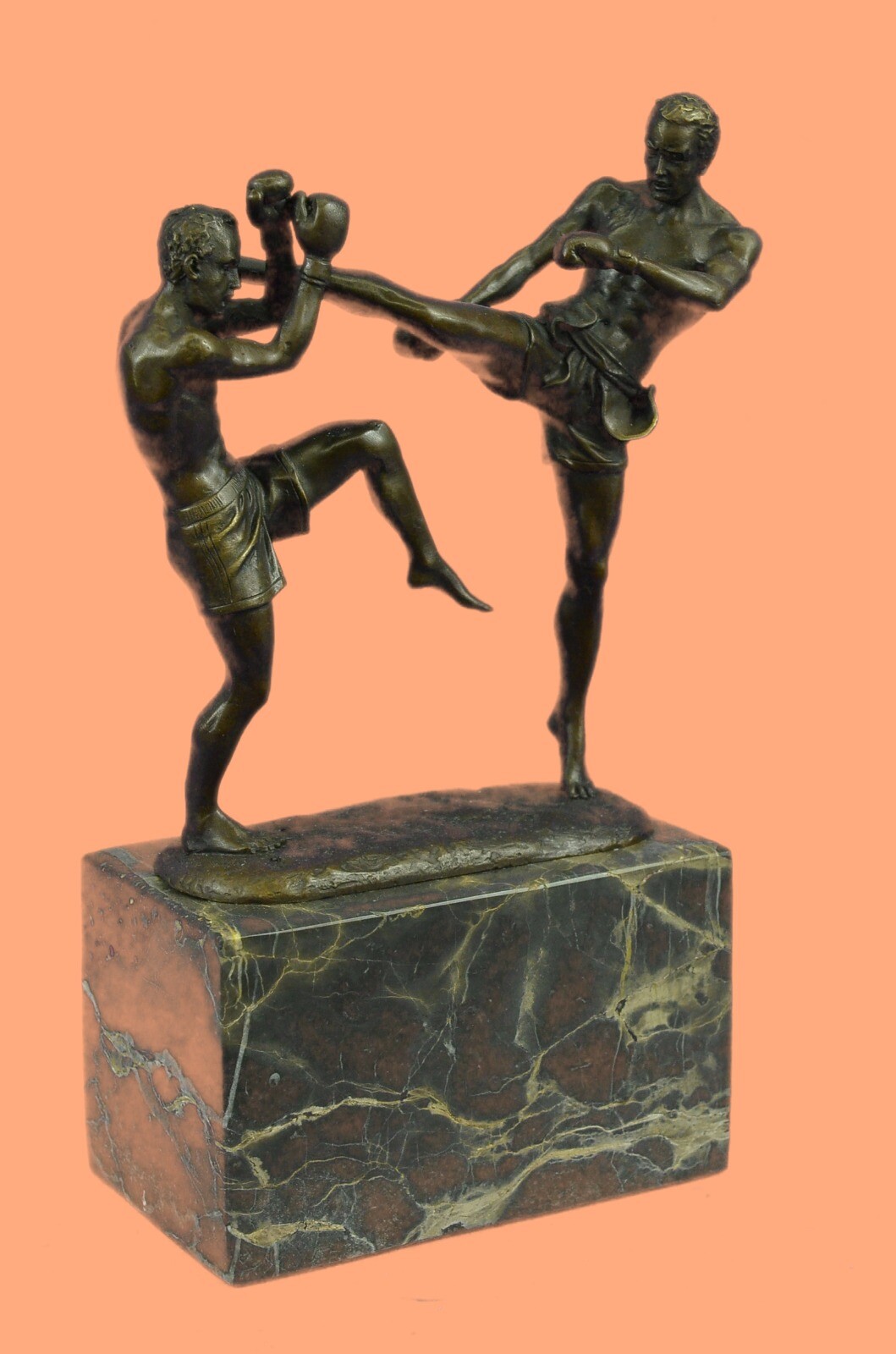 Bronze KICK BOXING STATUE Fighting FIGURAL FIGHTERS Kickboxing ...
