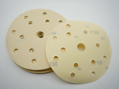 25x SCHLEIFPAPIER SANDPAPIER EXZENTER 150mm 15 LOCH KLETTSCHEIBEN ...