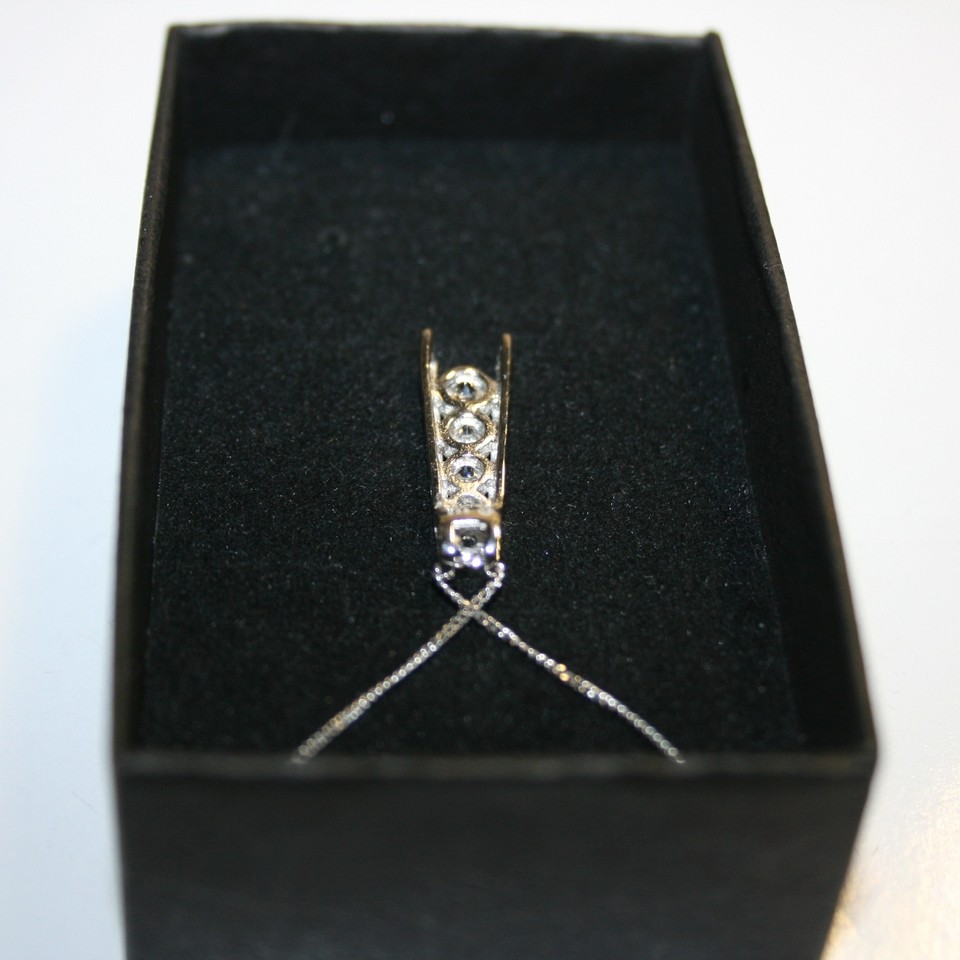 5 Stone Austrian Zircon Journey Ladder 20mm long Pendant Necklace 14k ...