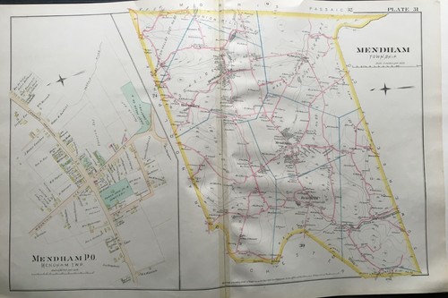 1887 MENDHAM TOWNSHIP MORRIS COUNTY NEW JERSEY UNION HILL-RALSTONVILLE ...