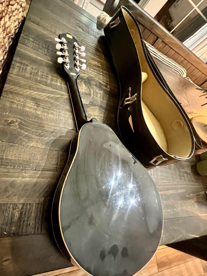 Nice Used Vintage Harmony Acoustic Mandolin 8-String W/ Leather Case 5 ...