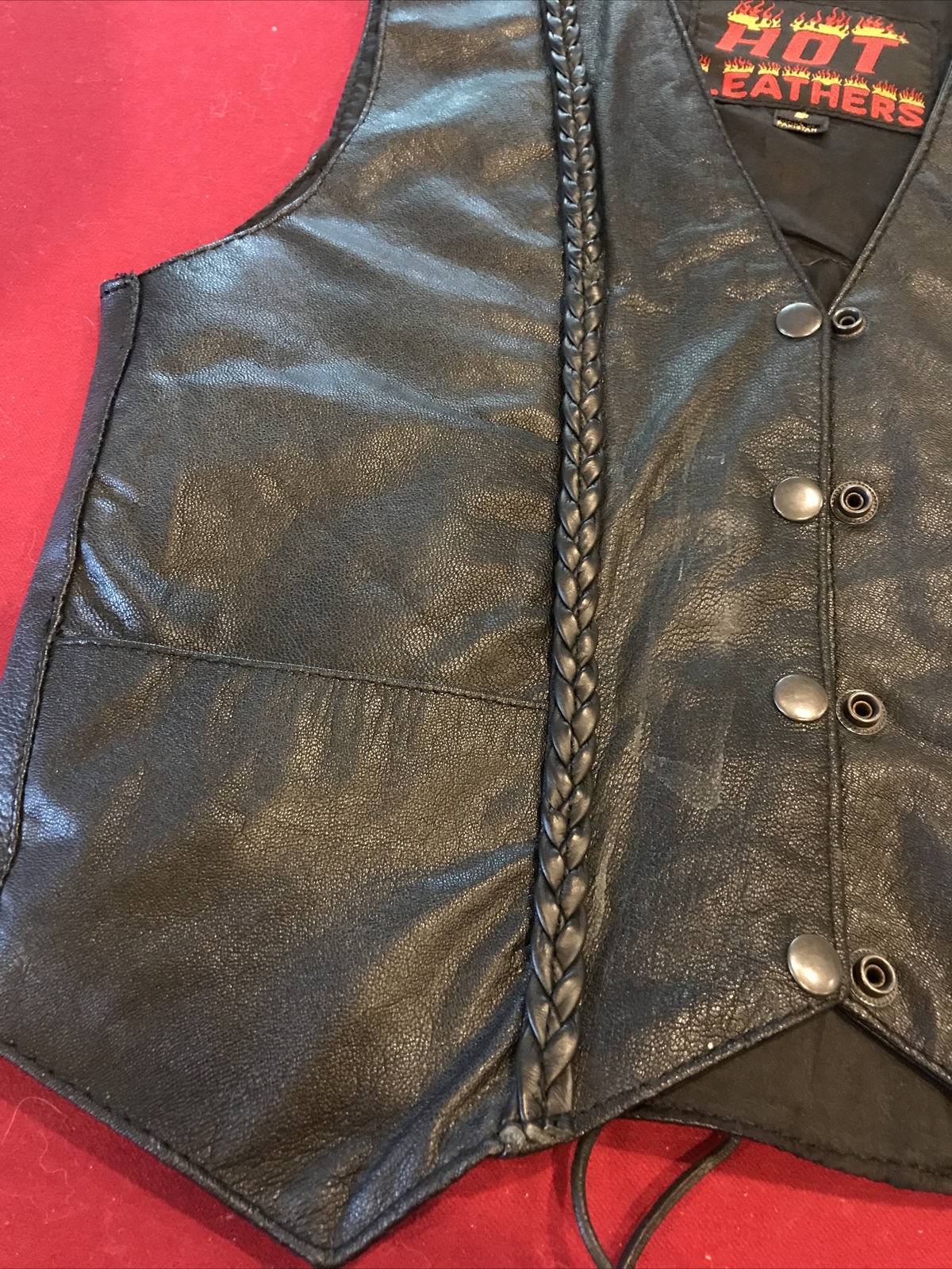 Hot Leathers S Motorcycle VEST Harley HD Braid LEATHE… - Gem