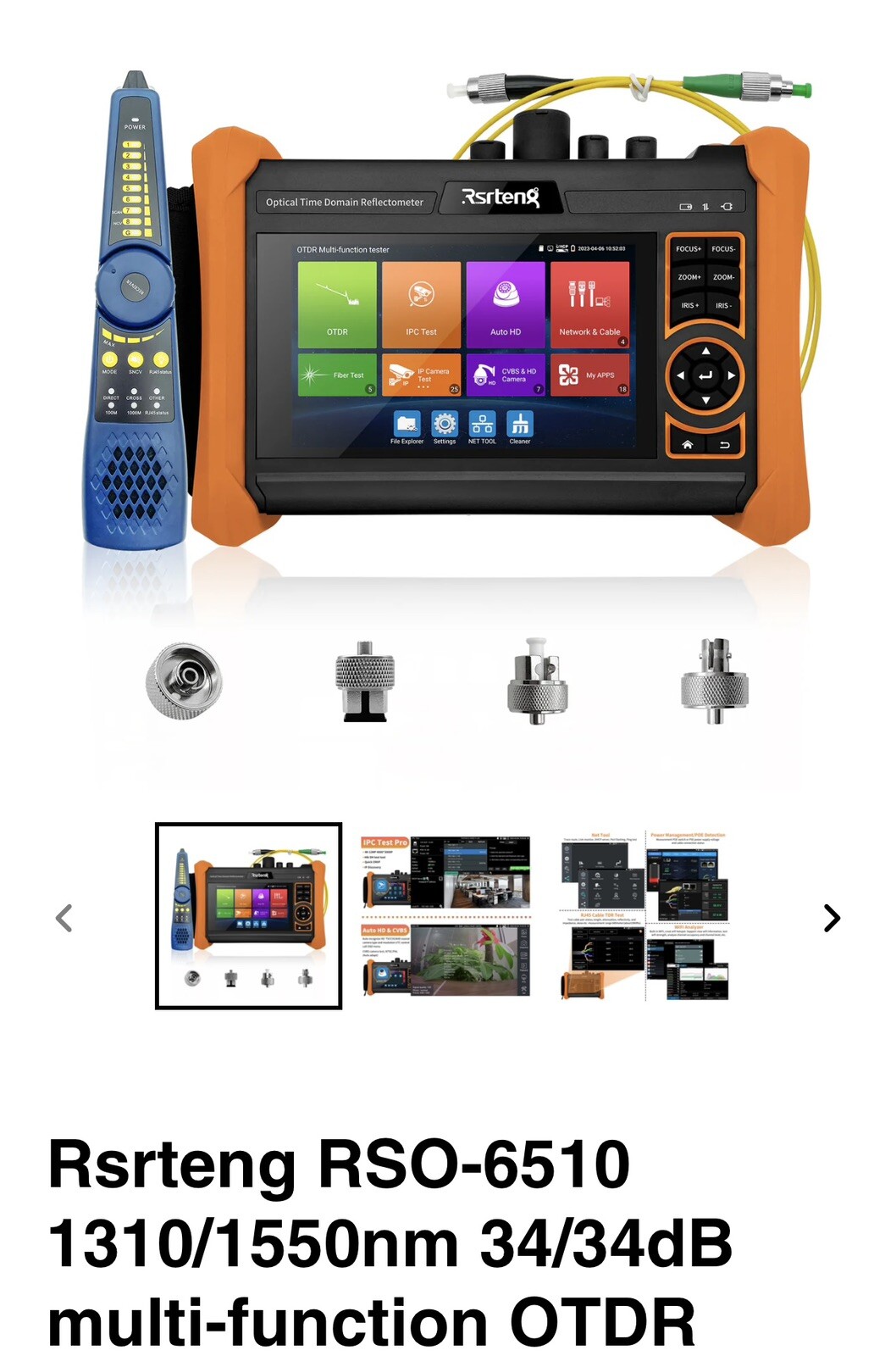 Rsrteng RSO-6510 OTDR 1310/1550nm 34/34dB TVI/CVI/AHD/CVBS OPM VFL LS ...