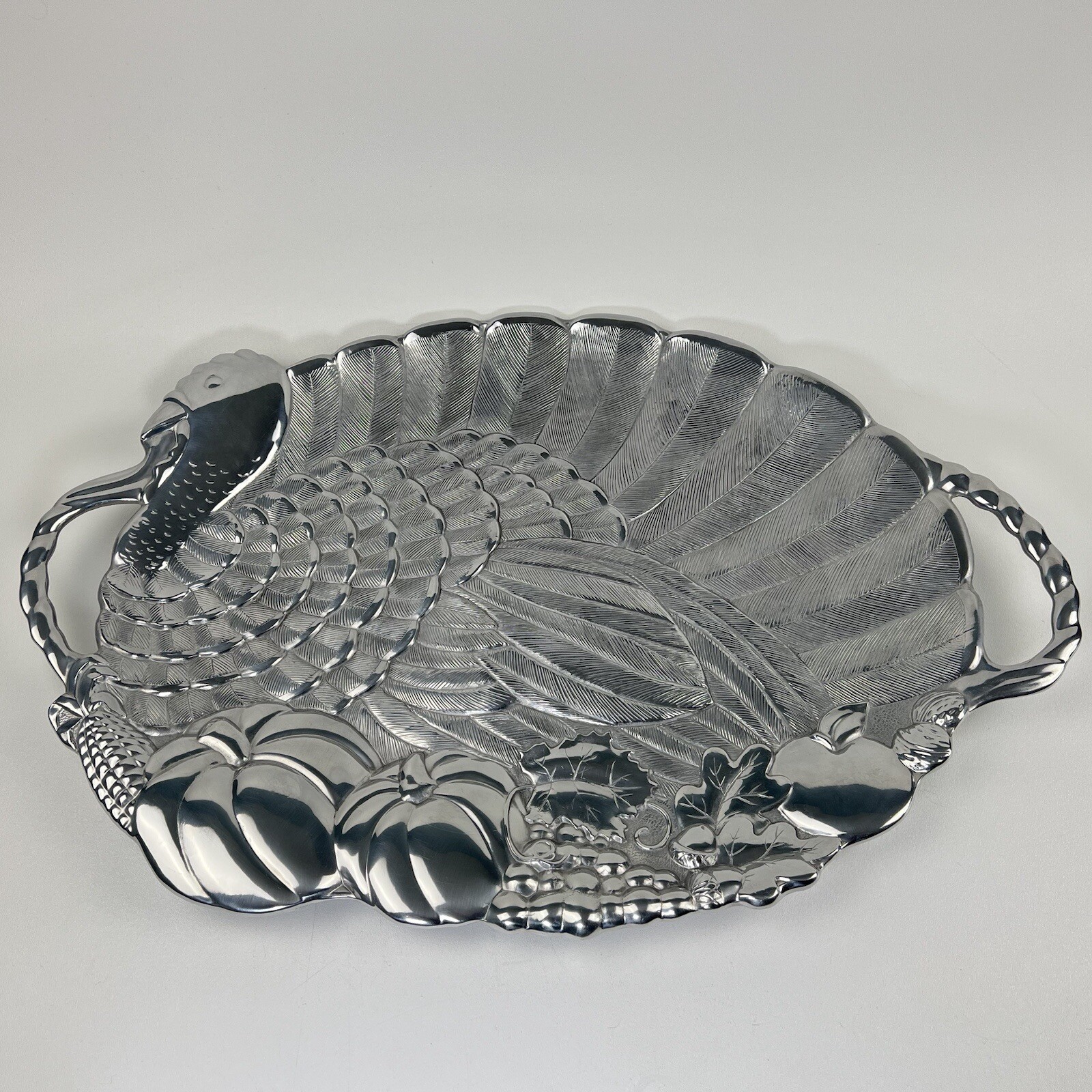 Lenox Silver Turkey Serving Platter Large Metal Detailed Serveware ...
