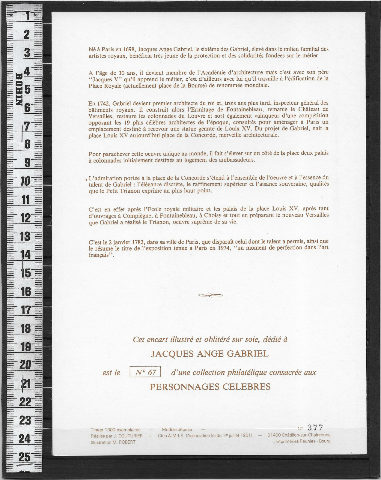 7. / ENCART SUR SOIE 1983 / JACQUES ANGE GABRIEL | eBay